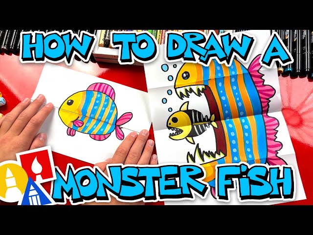 How To Draw A Monster Fish Folding Surprise - Videos For Kids