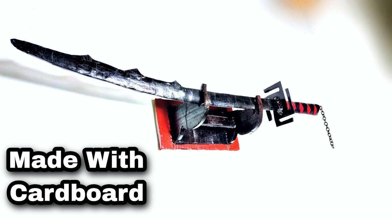 How To A Make Katana Sword Wall Stand With Cardboard - YouTube