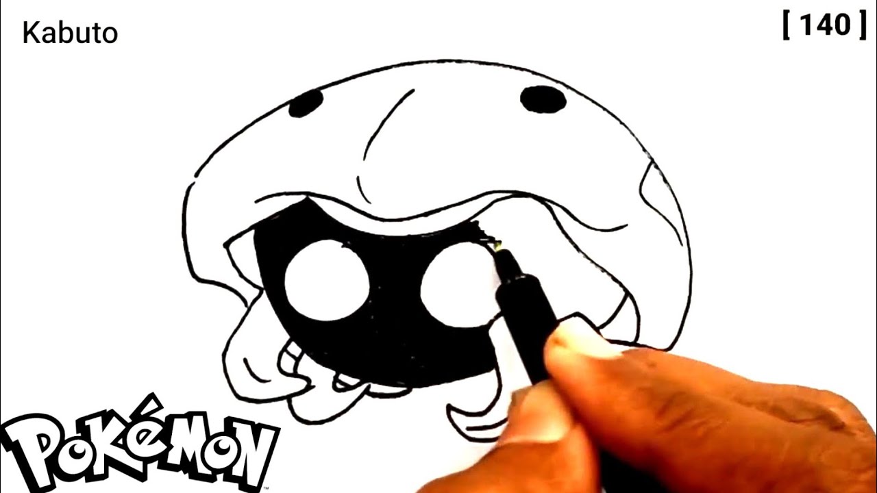 Kabuto Drawing | How To Draw Pokemon No 140 | Generation 1 - YouTube