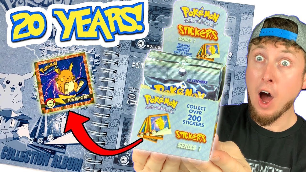 FINALLY AFTER 20 YEARS! Opening The ENTIRE Art Box Of Pokemon Stickers ...