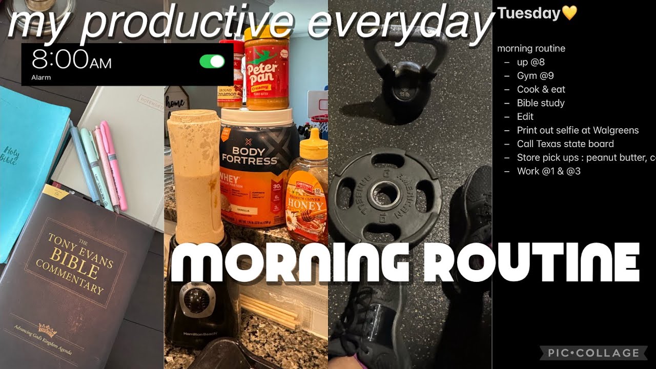 my 8am productive morning routine : gym, Bible study, cleaning & more ...