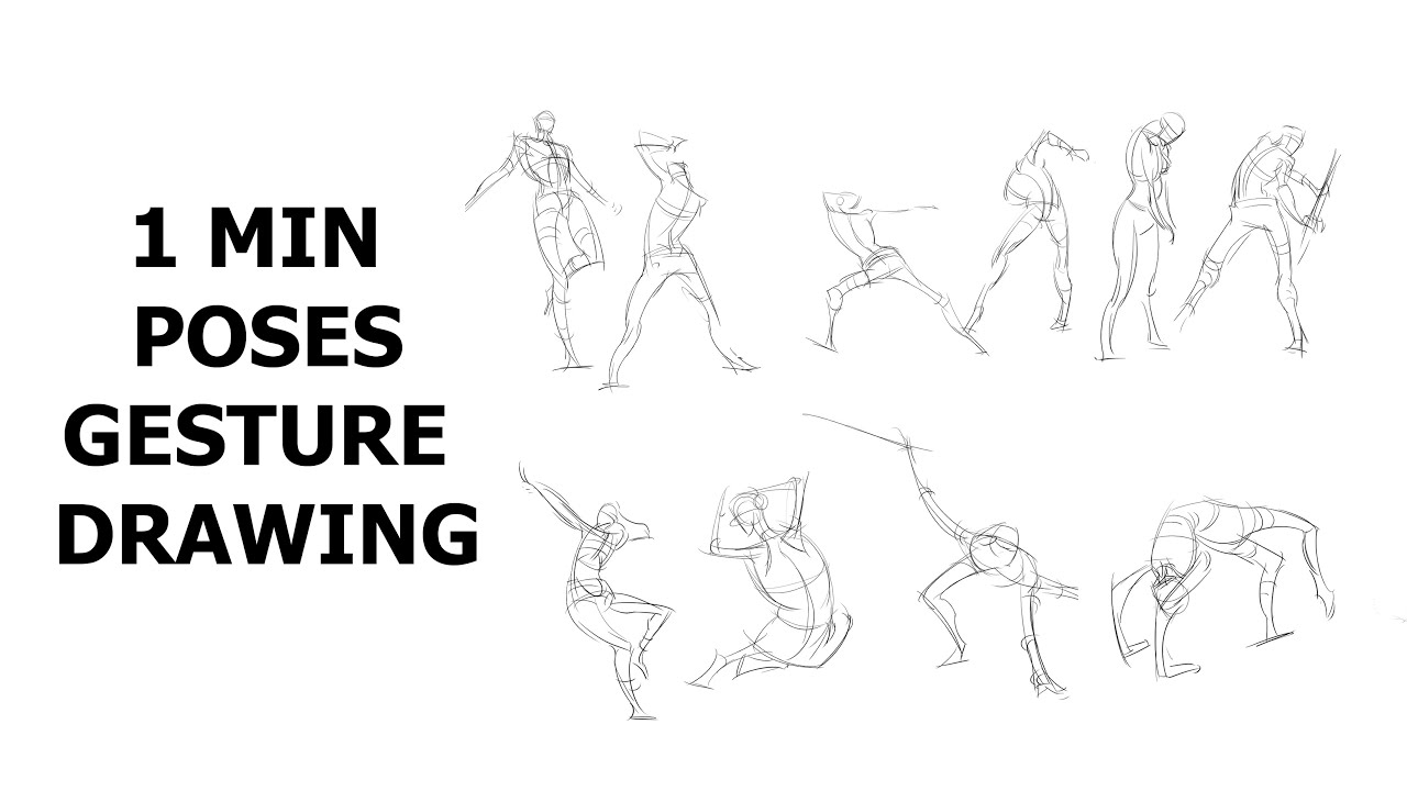 Figure drawing one min gestures poses - YouTube