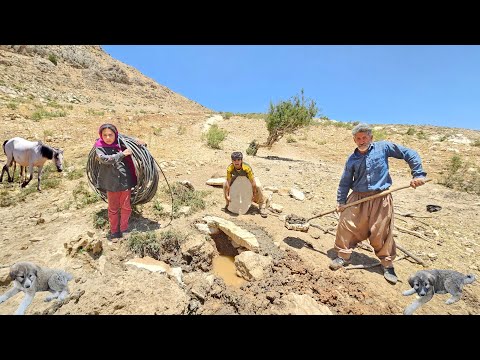 Real Nomadic Life in the Mountains|Finding a Natural Spring, Water Source & Traditional Dairy Making