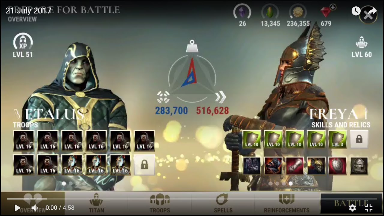 Dawn of Titans || Etalus taking down beefy Freya with Ice resist - YouTube