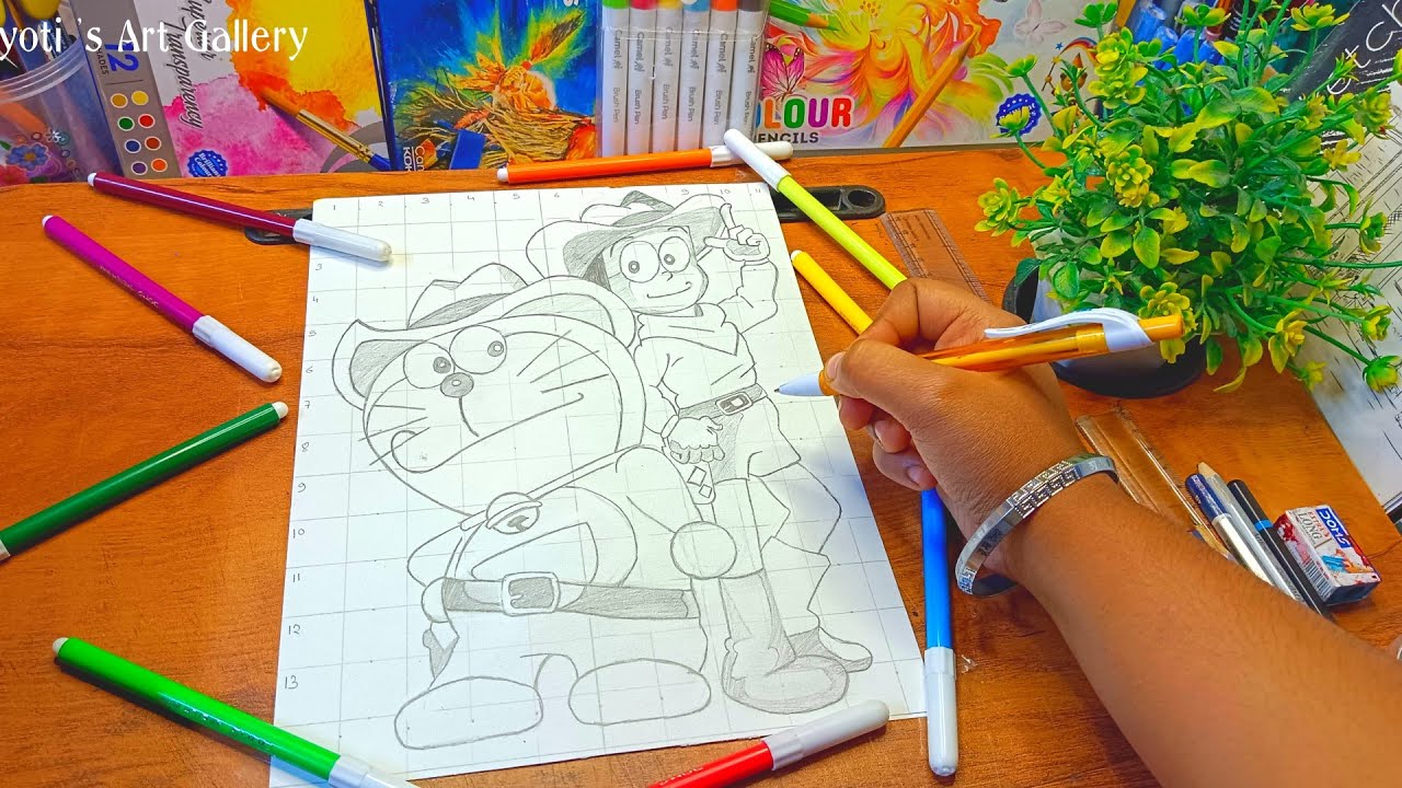 How To Draw Doremon || Doremon Drawing 😍 || Doremon Drawing Outline ...