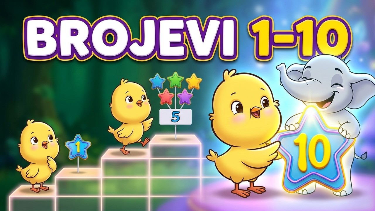 Ucimo djecu brojeve od 1 do 10 - YouTube