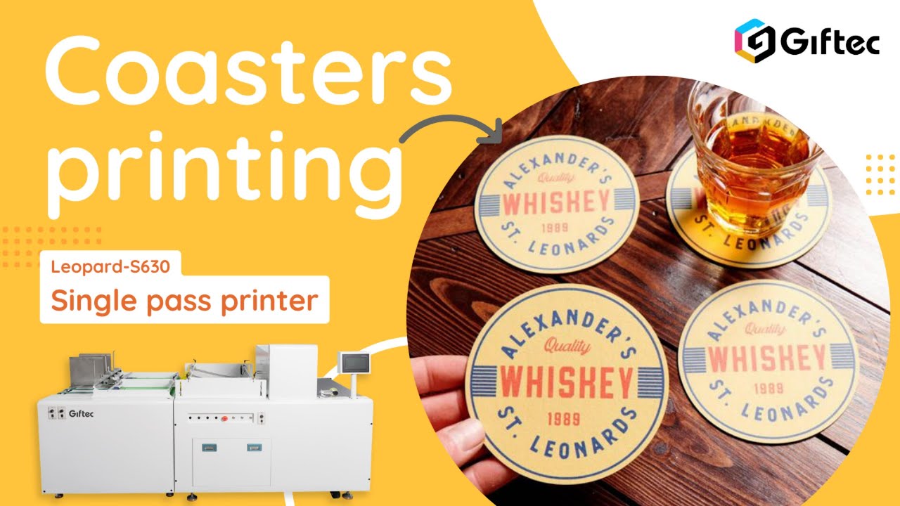 Beer drink coaster printer, Giftec high quality auto single pass paper ...