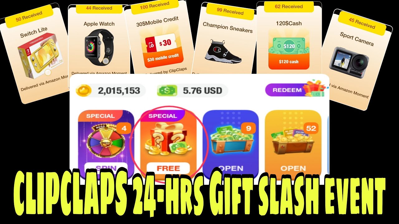 HOW TO PARTICIPATE IN CLIPCLAPS 24-HR GIFT SLASH EVENT? - YouTube