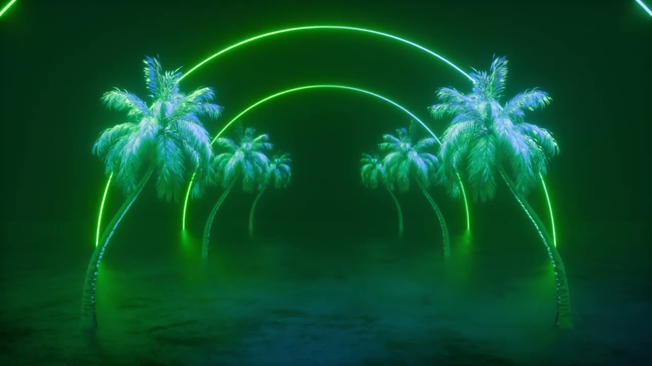 [4K] Neon Palm Tree Loop - Clean Visuals - YouTube