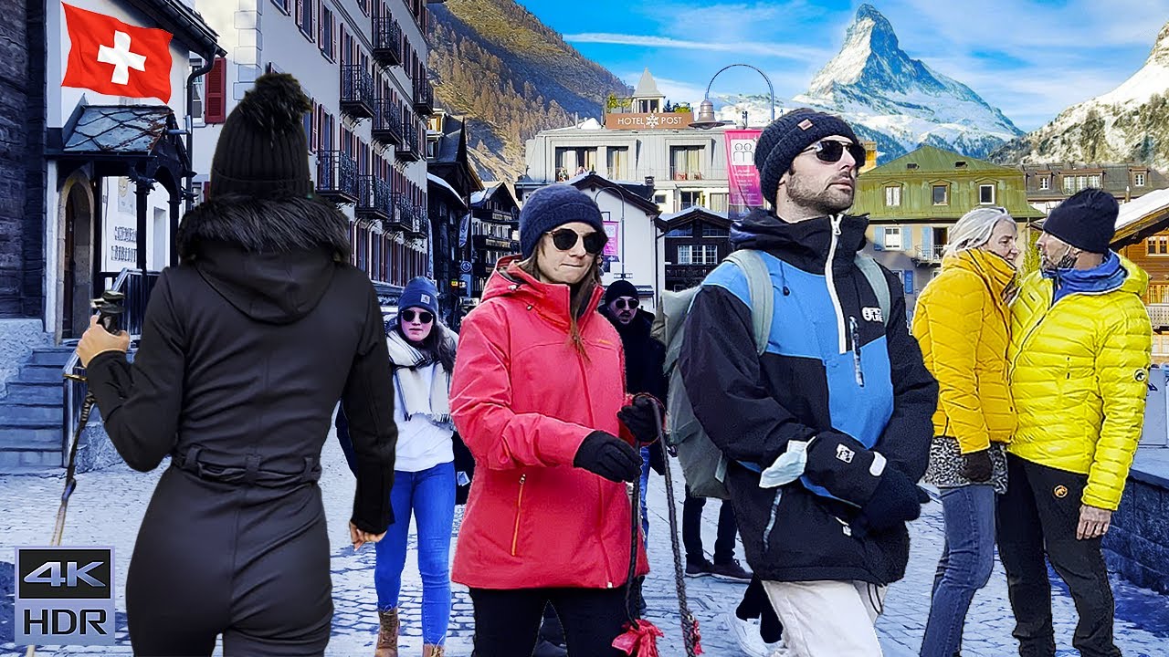 Zermatt Ski Resort 4K Walking Tour - Luxury Travel Walk in Switzerland ...
