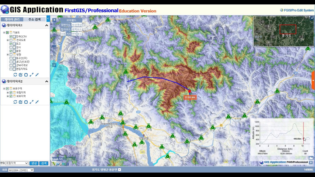 [OpenLayers] 고도(DEM) 단면도(elevation profile) 생성 - YouTube