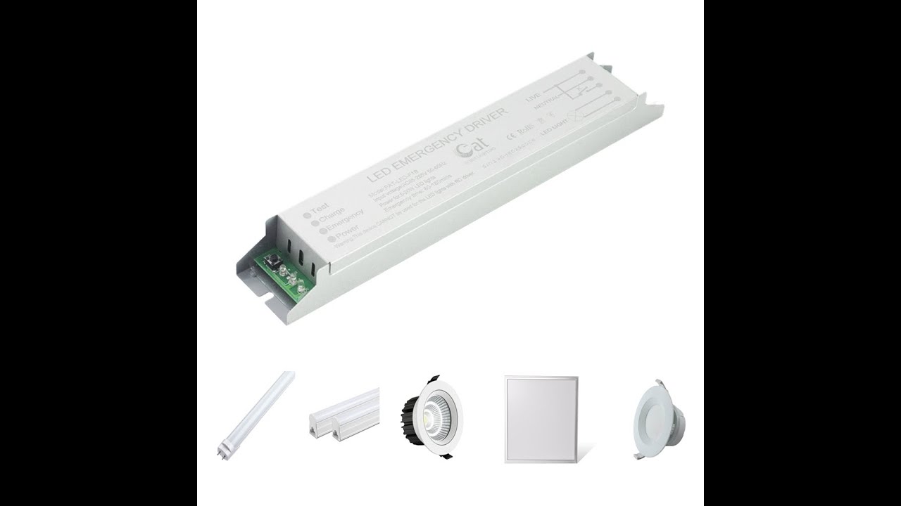 LED Emergency Driver for Tube T8 T5 FAT-LED-F1B Direct Source - YouTube