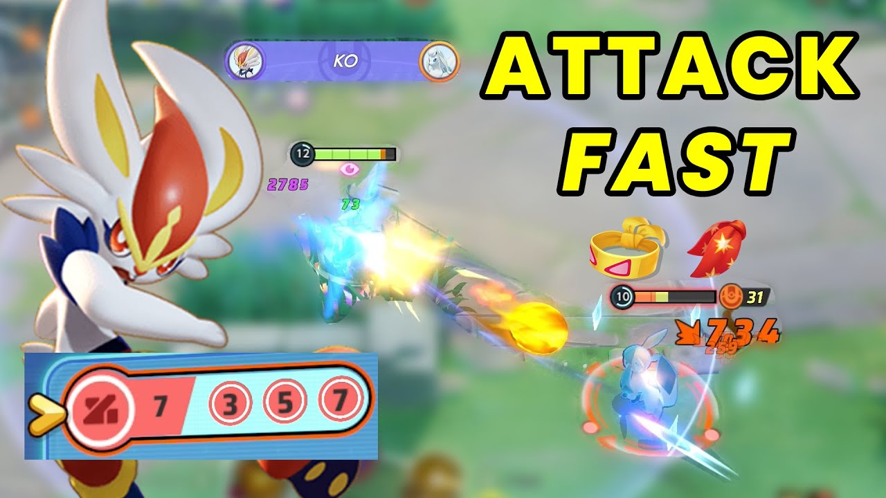 Full Attack Speed Cinderace - Pokémon Unite Cinderace Gameplay - YouTube