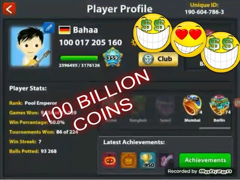 100 BILLION COINS SPECIAL-Bahaa alajlani-Miniclip 8 Ball Pool-#1 - YouTube