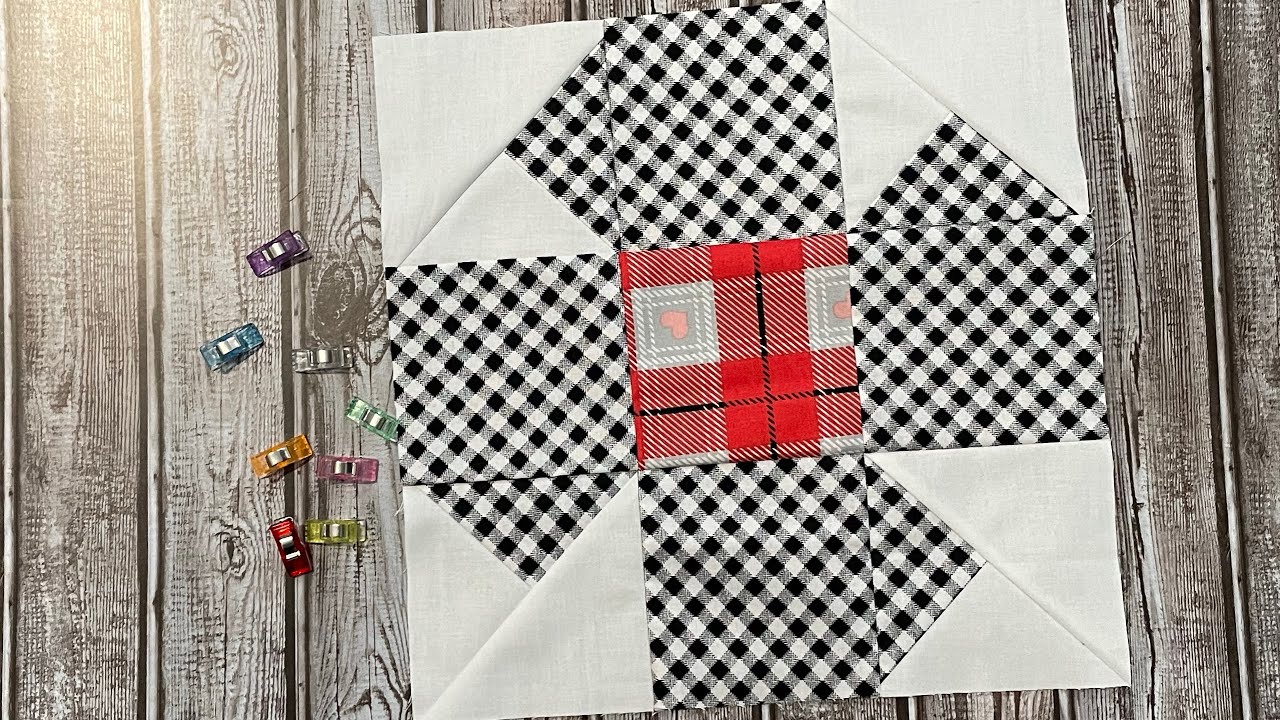 Roundabout block quilt block tutorial easy beginner quilt pattern - YouTube