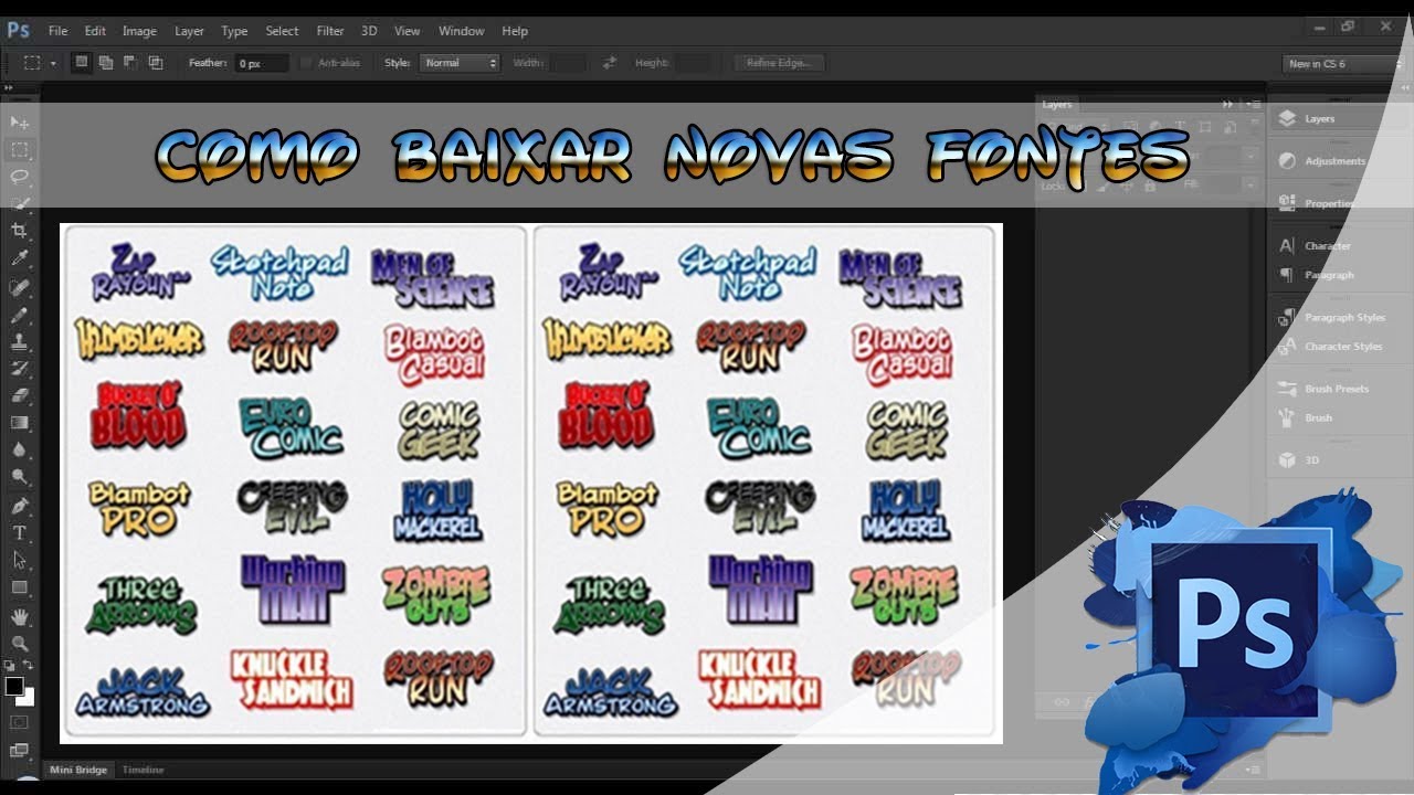 Como BAIXAR E INSTALAR fontes no PHOTOSHOP - YouTube