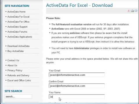 Download von ActiveData für Excel (Englisch). - YouTube