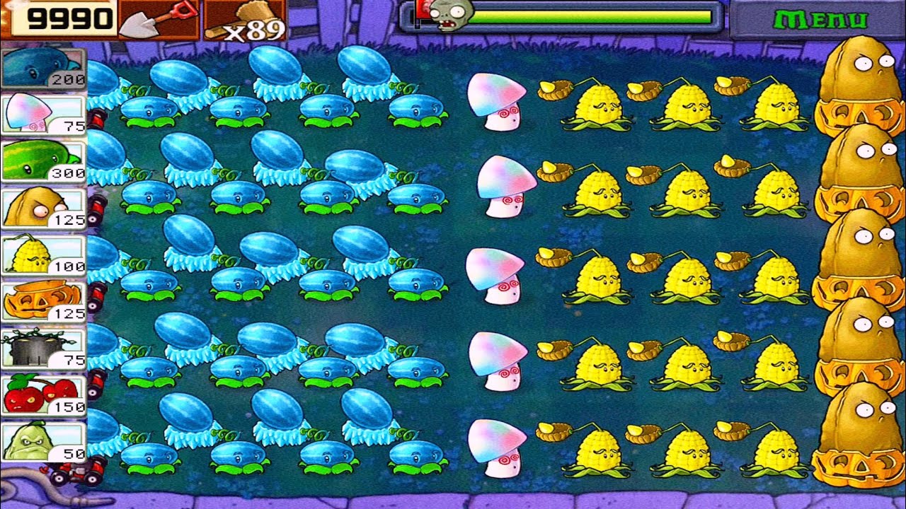 Plants vs Zombies || Winter Melon + Kernel-pult vs All Zombies Full ...