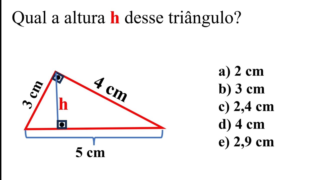 Altura h do triângulo retângulo: Benzendo o triângulo 🔺️ - YouTube