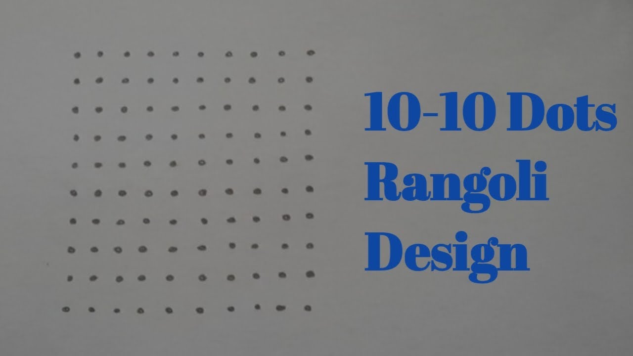 Simple and Beautiful 10-10 Dots Rangoli Design | How to make rangoli ...