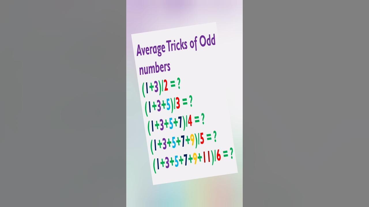 How to calculate average of odd numbers?#average #averageproblems #mathsaverageconcept - YouTube