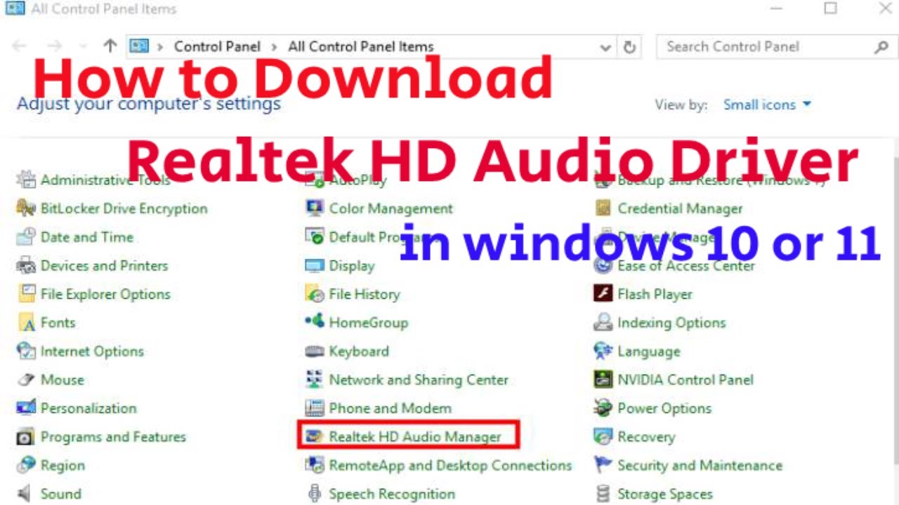 How to Download Realtek HD Audio Driver on Windows 10/11 - YouTube