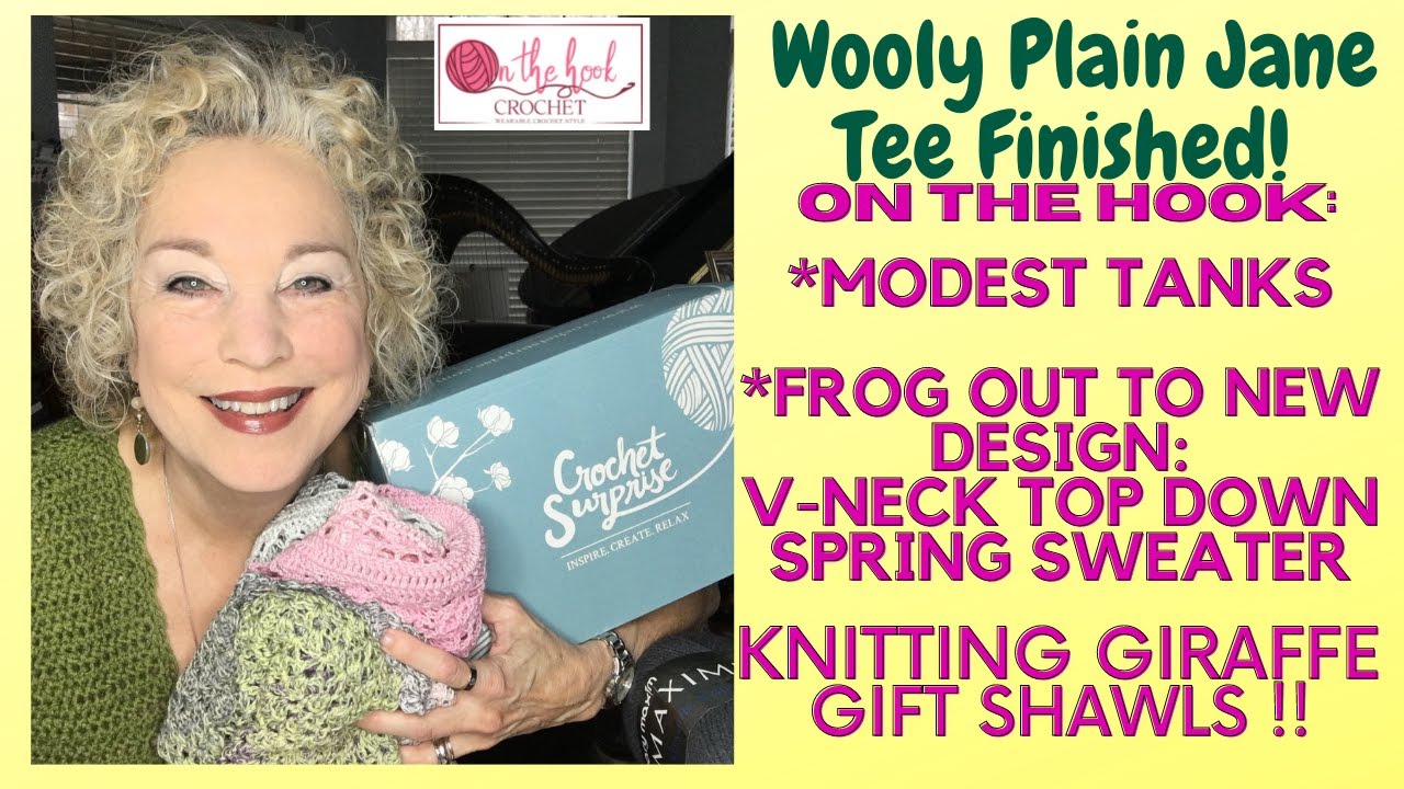 WOOLY Plain Jane Tee Finished! Modest TANKS! Mary Maxim YARN HAUL ...