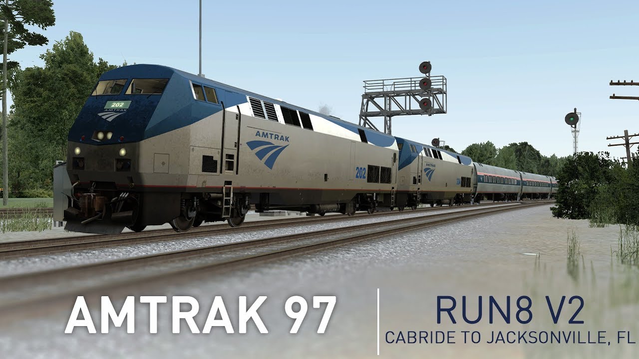 Run8 V2 | Amtrak 97 Cabride - Backswamp, GA to Jacksonville, FL - YouTube