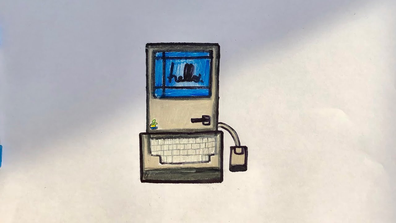 How to draw vintage Macintosh | Apple | Learn drawing with Abhinav ...