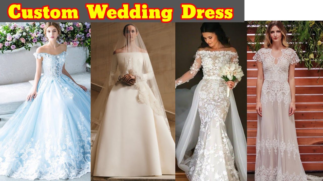 Custom Wedding Dress/Dress Design-174/Mix Design - YouTube