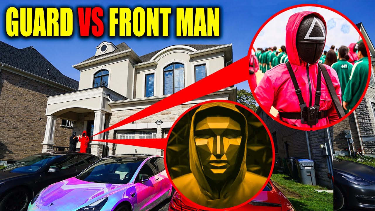 SQUID GAME GUARD VS FRONT MAN AT OUR HOUSE!! (WE JOINED SQUID GAME ...