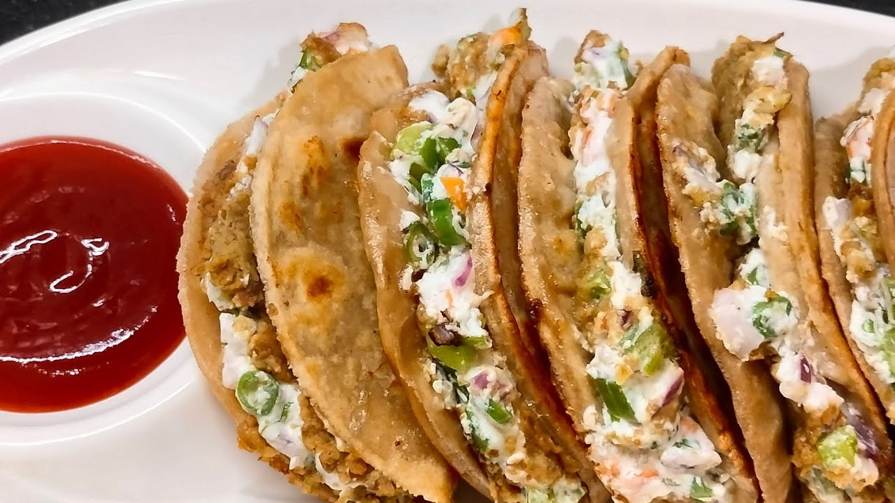 Roti tacos without mayo and cheese || snacks time || - YouTube