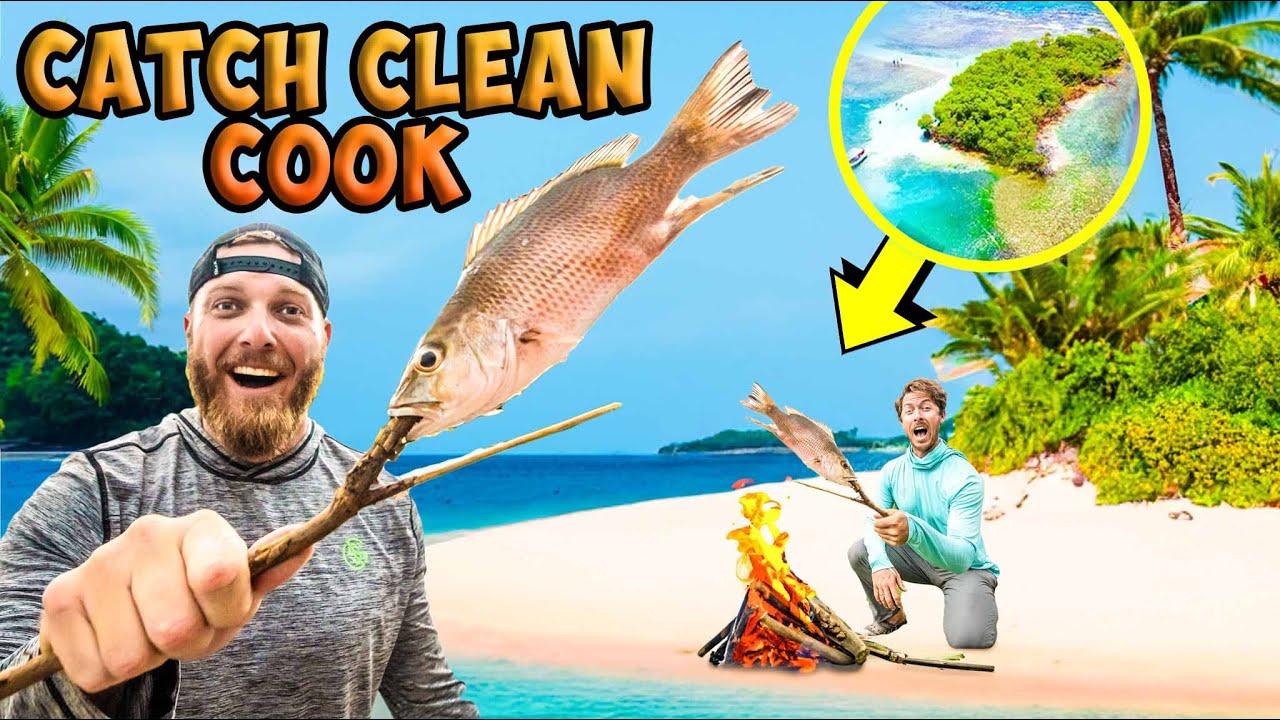 TINY ISLAND Catch Clean Cook Fishing CHALLENGE! (MULTI SPECIES) - YouTube