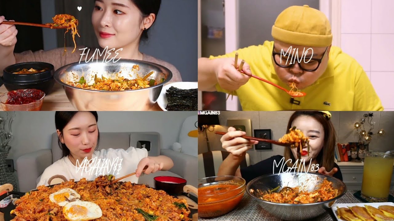 Mukbangers eating bibimbap compilations /asmr/ mukbang / bibimbap ...