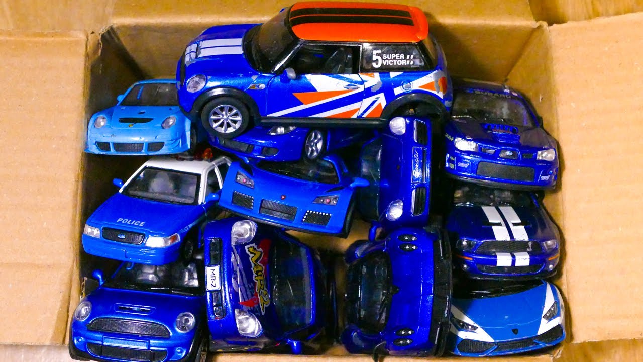 FULL Box of My Favorite Hot Diecast Model BLUE Cars SUBARU, PAGANI ...