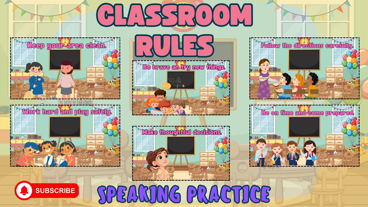 Easy English Speaking for Kids | Practice Classroom Rules with ...