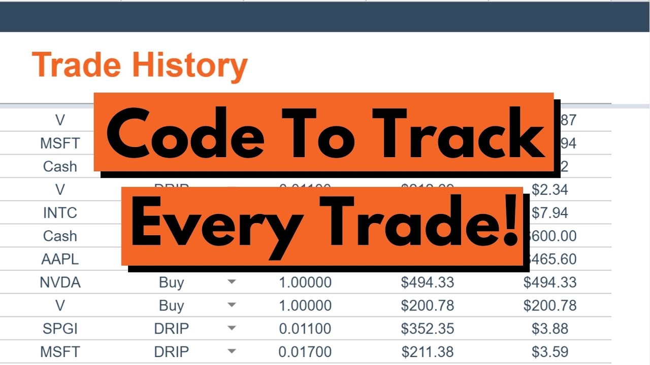 Trade Tracker Code In Google Sheets | Master Portfolio Tracker - YouTube