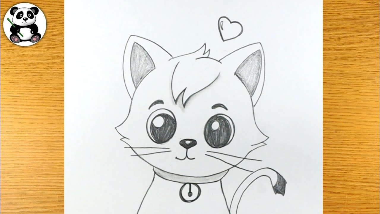 Cute kitten pencil drawing | cat animal drawing @TaposhiartsAcademy ...