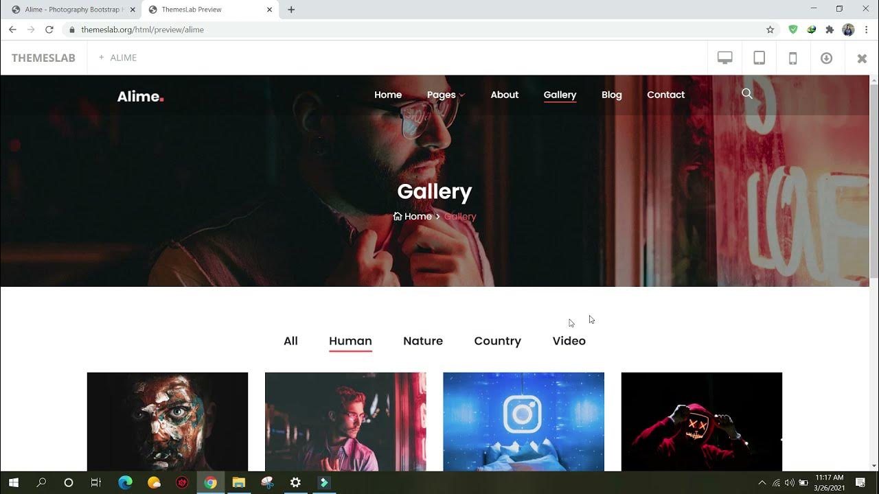 Alime: Photography Bootstrap HTML Template - YouTube