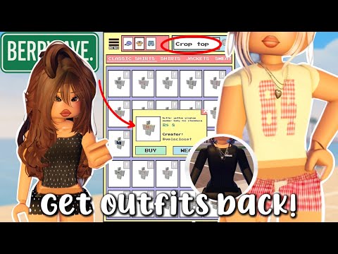 HOW TO GET OUTFITS BACK IN BERRY AVENUE UPDATE
