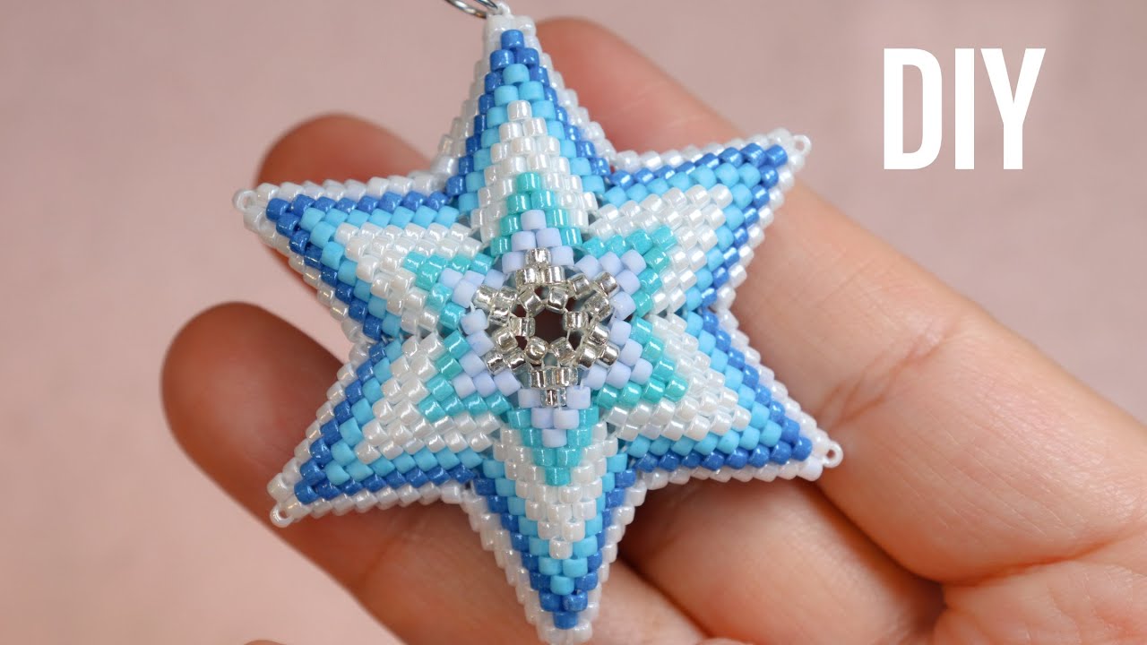 Beading Star for pendant or Earrings and keychain /Beading tutorial/DIY - YouTube