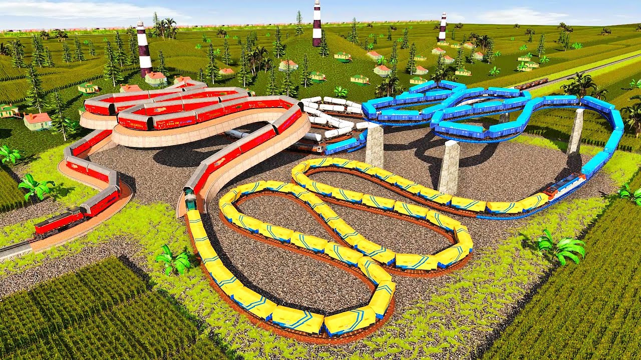 Extreme Tracks Curved Messy & Floating Railway Tracks🚂Thrilling Damaged ...