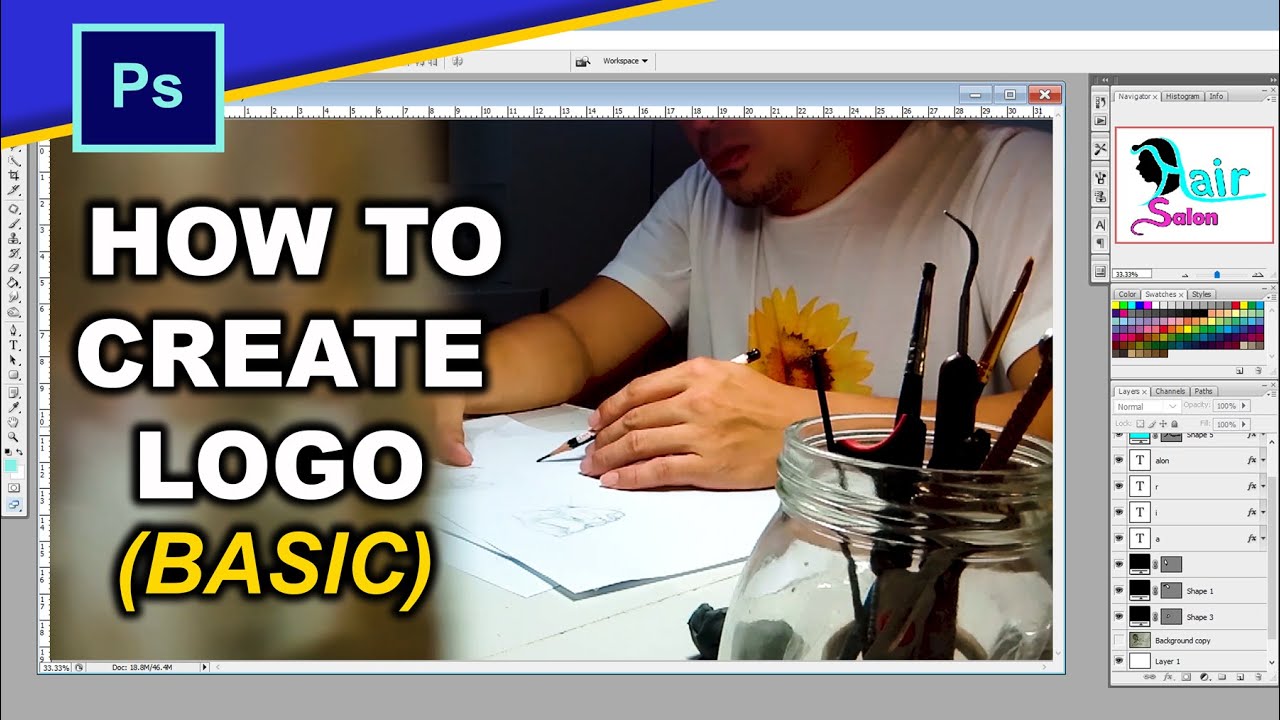 How to Create Logo/using Photoshop/Basic/Tagalog - YouTube