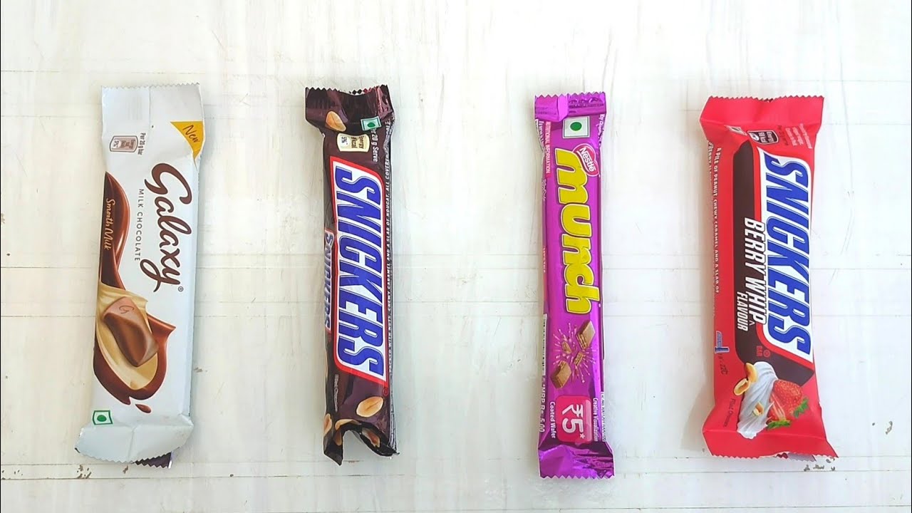 Snickers vs Munch vs Galaxy vs Snickers Berry Whip - YouTube