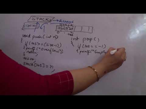 DS 3.1 Introduction to STACKS - implementation using Arrays and Linked lists - Push() Pop ...
