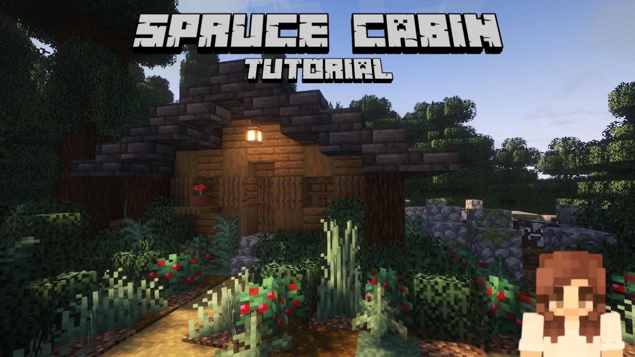 How to build a cozy spruce cabin in Minecraft 1.21 | tutorial - YouTube