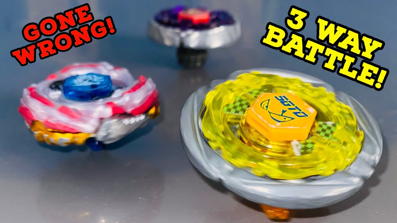3 Way Beyblade Battle (GONE WRONG!) Epic Beyblade Metal Fight!!! - YouTube