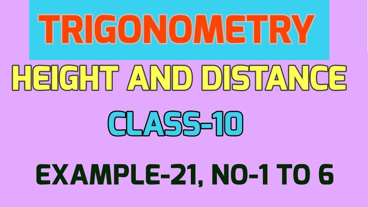 TRIGONOMETRY||HEIGHT AND DISTANCE||CLASS-10||EX-4(C);NO-1TO6 - YouTube