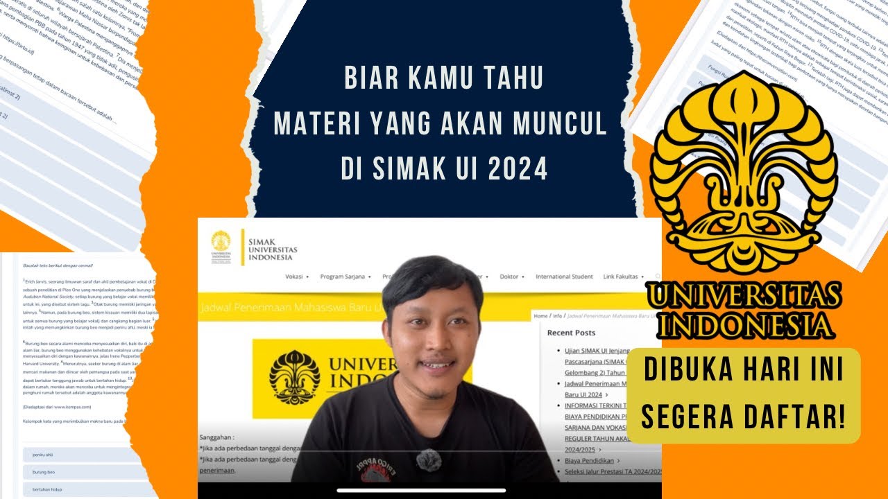 Informasi Pendaftaran SIMAK UI 2024 dan Bedah Materi yang Akan Keluar ...