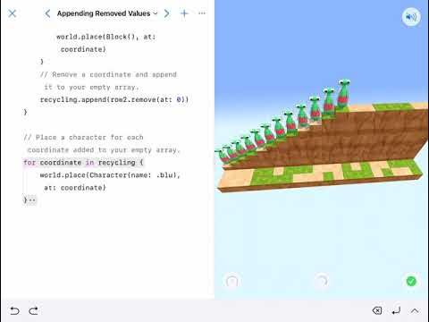 Appending Removed Values - Swift Playgrounds Learn to Code 2 with Explanation - YouTube